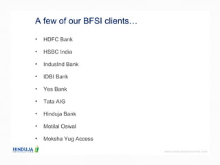 Hinduja Interactive BFSI Portfolio | PPT | Business Banking & Finance ...