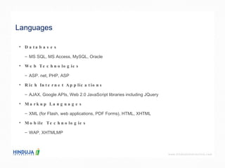 Hinduja Interactive Technology Credentials | PPT