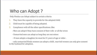 HINDULAW.pptx | Adoption and Fostering | Parenting