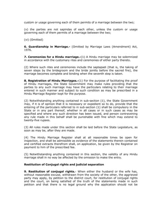 Hindu marriage act | PDF