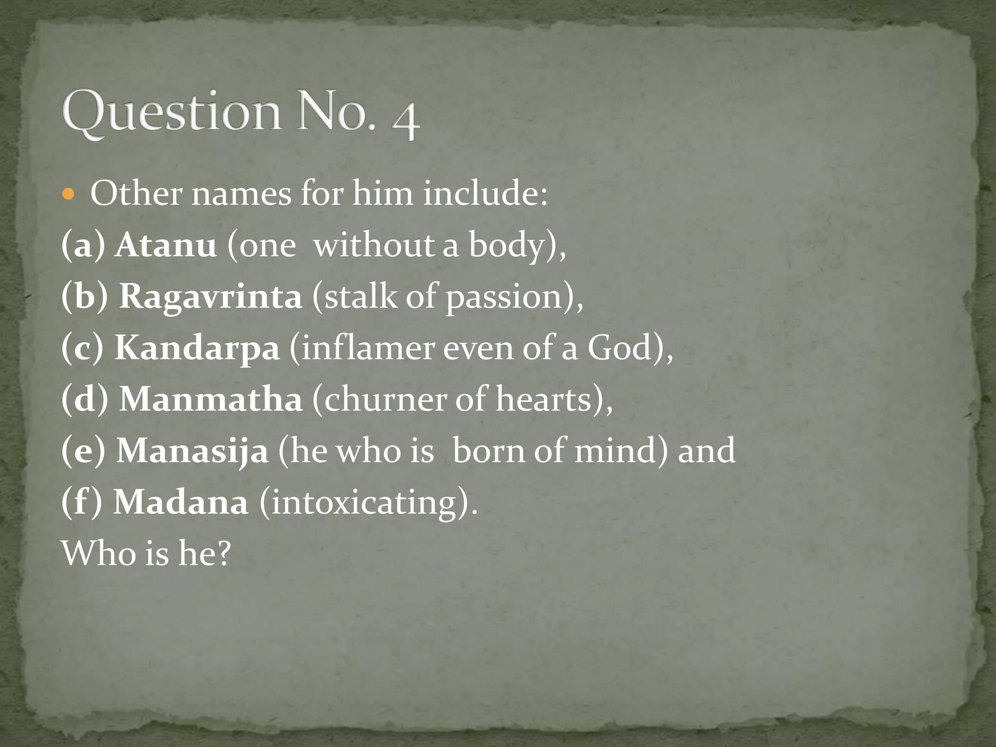 Hindu Mythology Quiz | PPTX