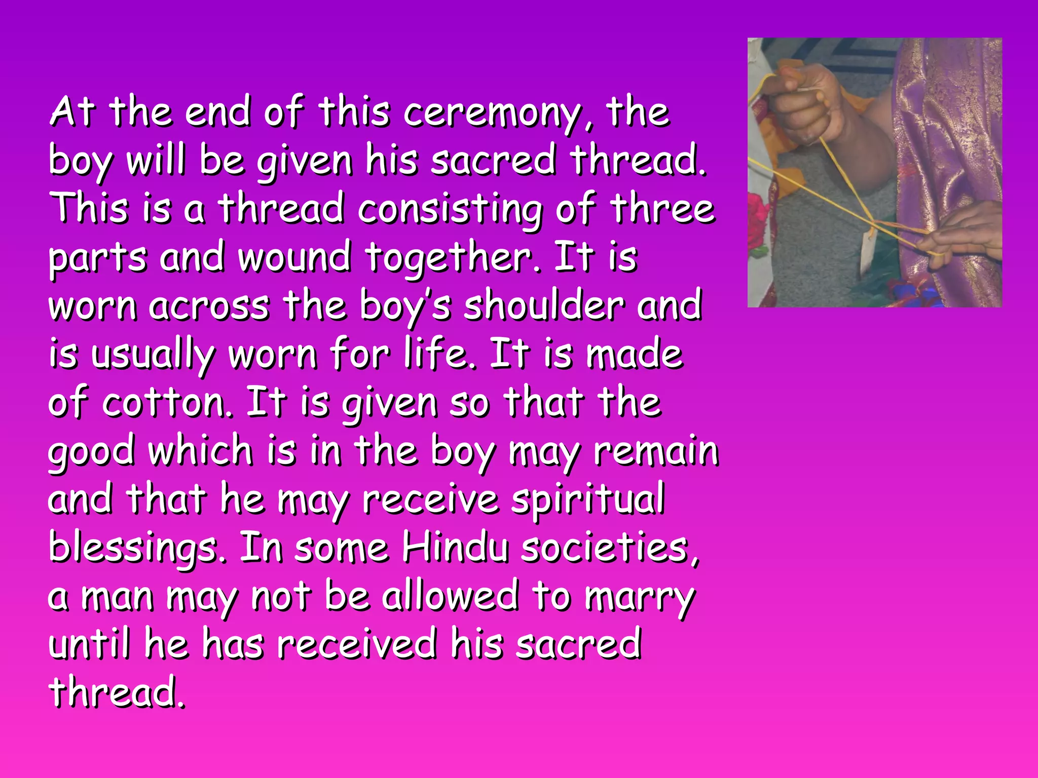 Hindu Sacred Thread Ceremony | PPT