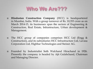 Hindustan construction company | PPTX | Rail Travel | Travel Type