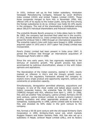 Hindustan unilever ltd. | DOCX