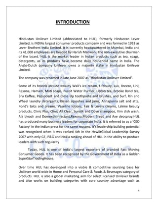 HIndustan Unilever Project(Final) | DOCX