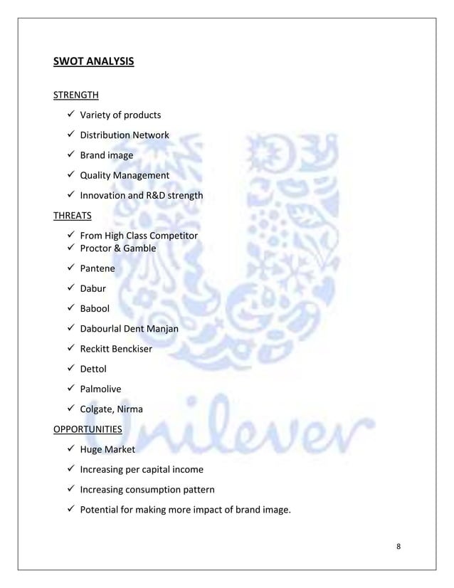 HIndustan Unilever Project(Final) | DOCX