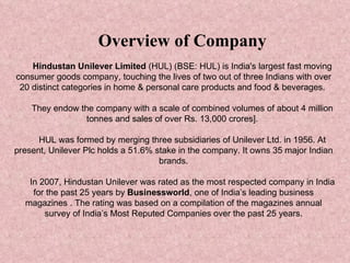 Hindustan uniliver ltd ppt | PPT