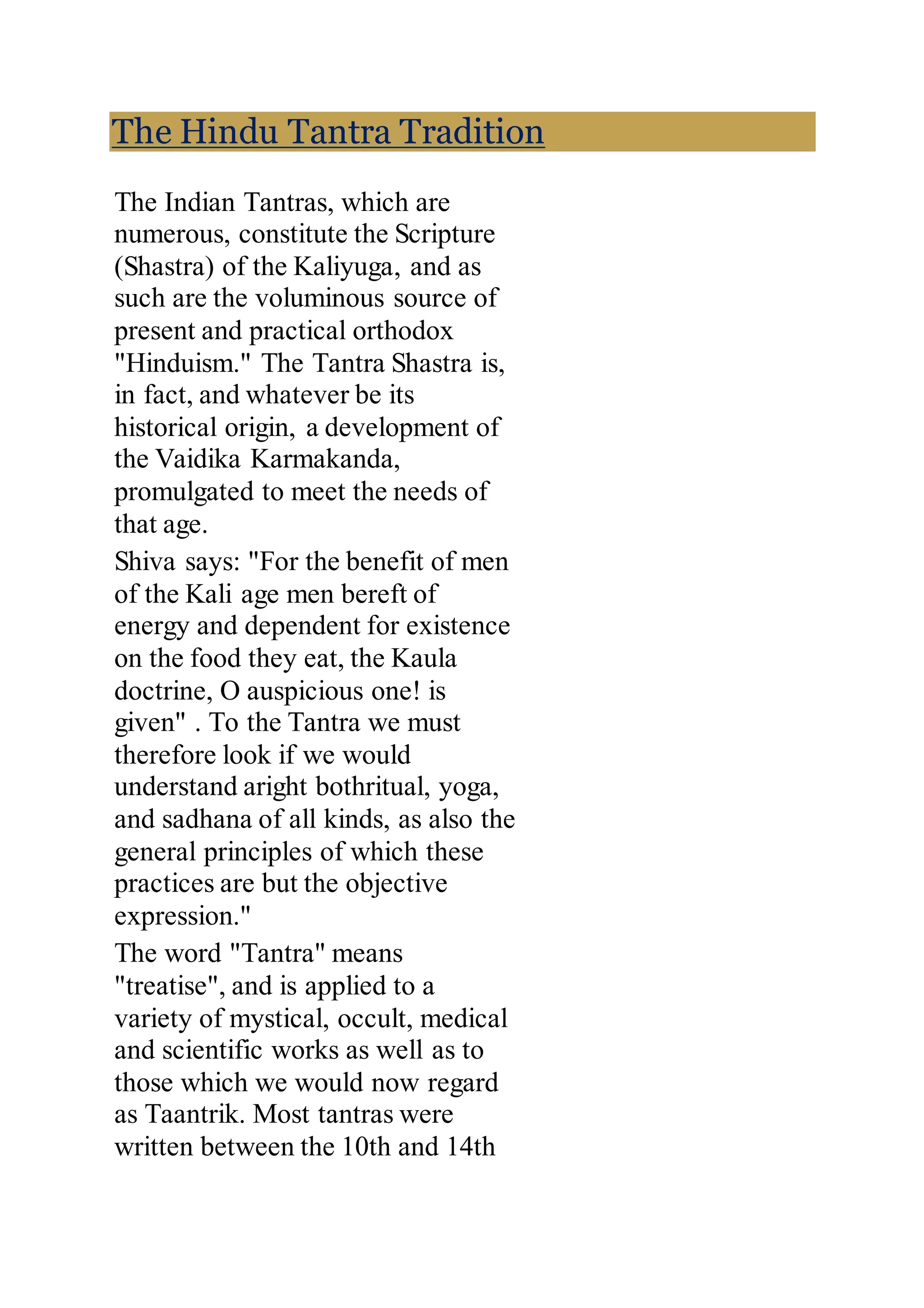 Hindu tantra tradition ( from google.com ) | DOCX