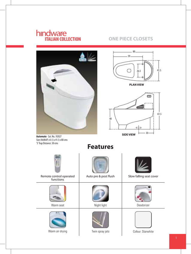 Hindware sanitaryware water closets (wc) catalogue | PDF