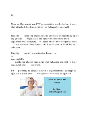 HI,Need an Document and PPT presentation on the below. i have .docx ...