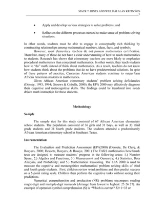 Hines, mack t african american math problem solving skills (2) | PDF