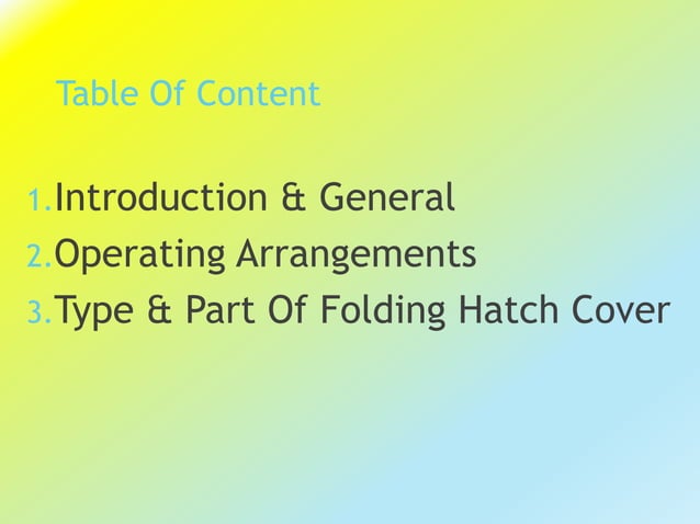 Hinge and folding hatch covers | PPTX | Automotive