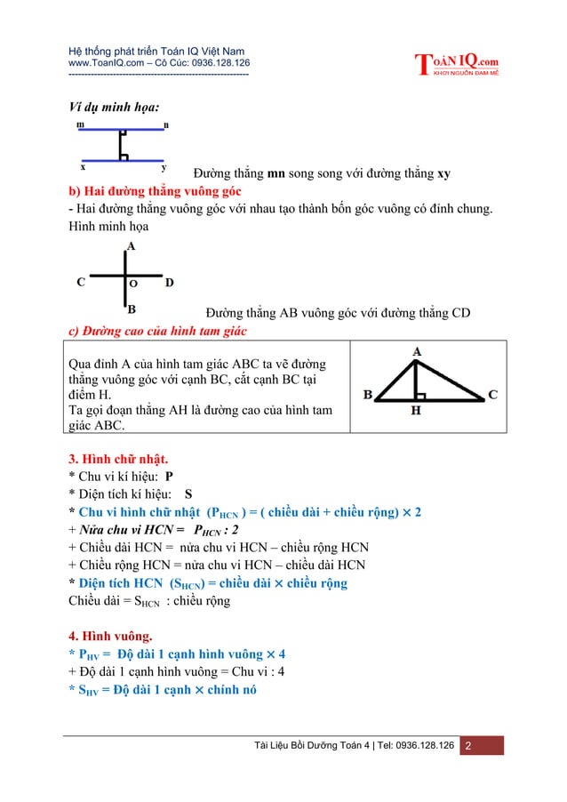 Hinh hoc-lop-4 | PDF