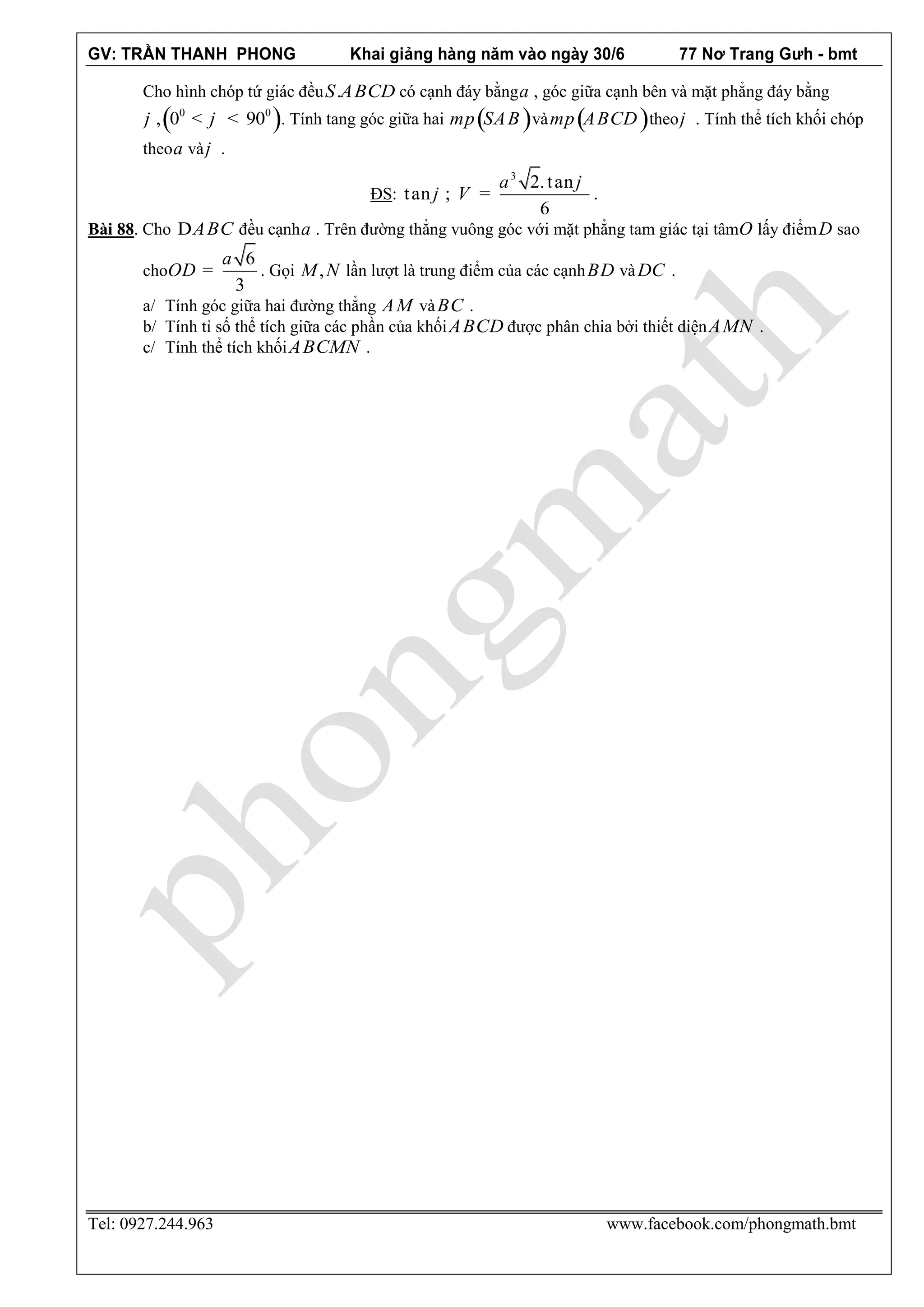 Hinh hoc khong gian | PDF