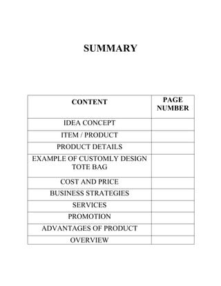 example of creating business idea | DOCX