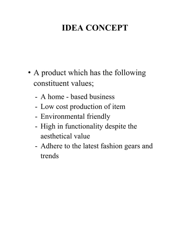 example of creating business idea | DOCX