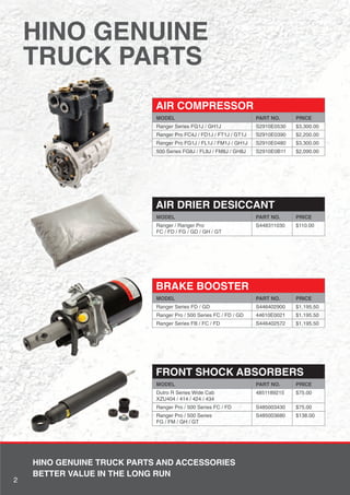 Hino Truck & Bus - Parts Catalogue Q1 2015 | PDF
