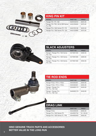 Hino Truck & Bus - Parts Catalogue Q1 2015 | PDF