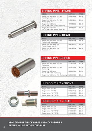 Hino Truck & Bus - Parts Catalogue Q1 2015 | PDF