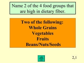 Hinsdale Nutrition Jeopardy Template | PPT