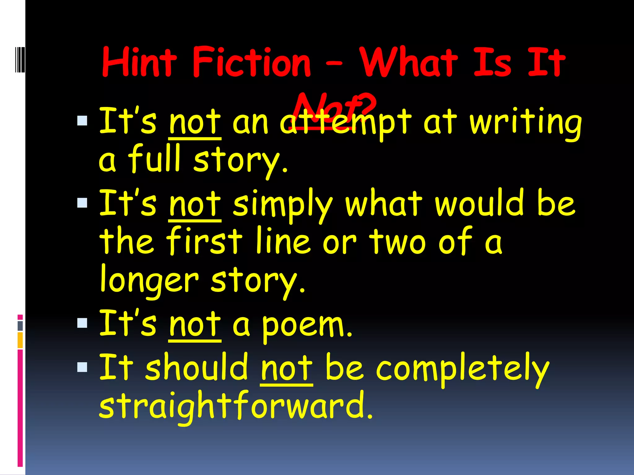 Hint fiction powerpoint keller | PPTX