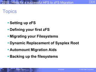 Hints for a successful hfs to zfs migration | PDF