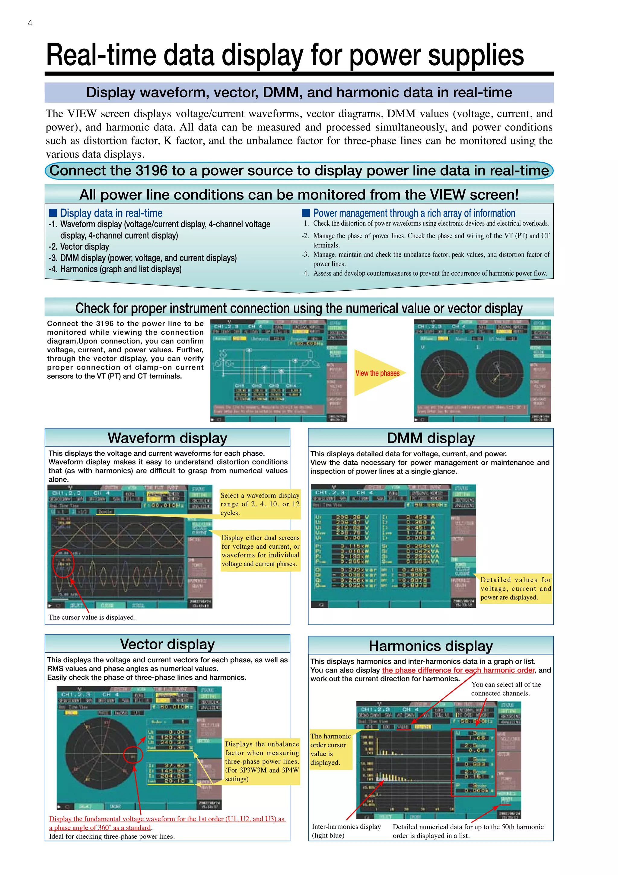 Hioki 3196 power_quality_analyzer_datasheet | PDF