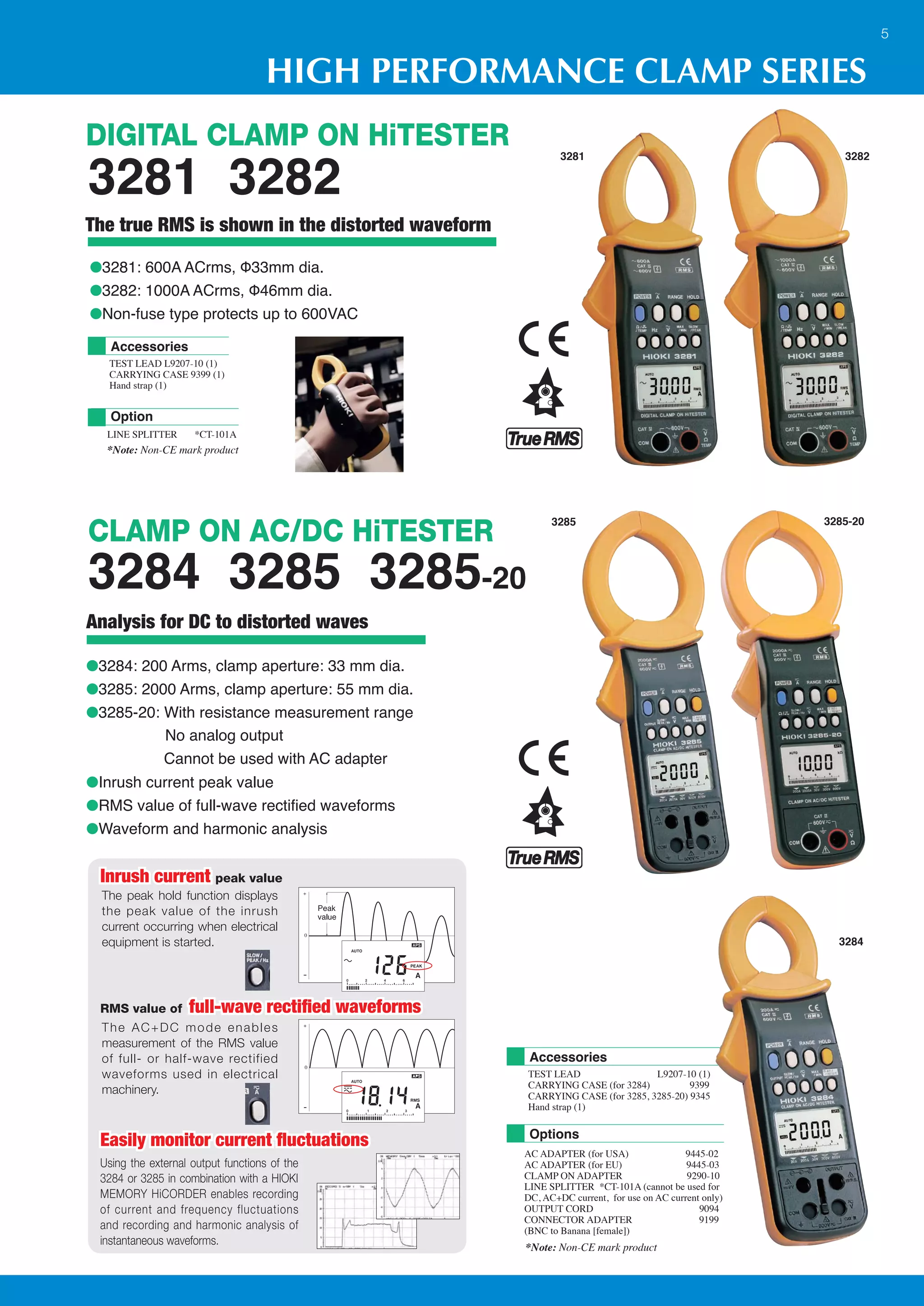 Hioki 3291 50-clamp-on_hi_tester_datasheet | PDF