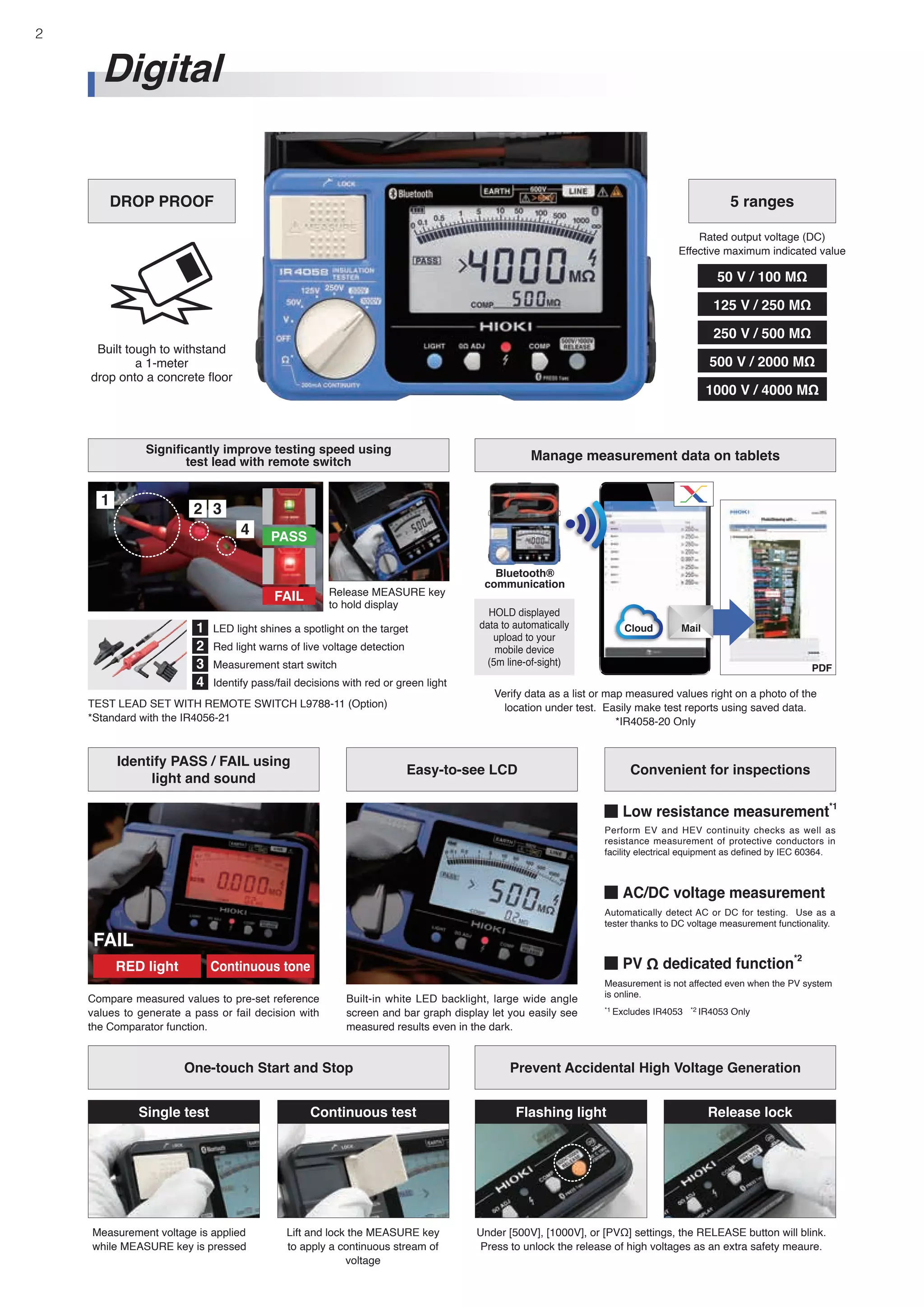 Hioki IR4056-20 Digital Insulation Resistance Tester | PDF