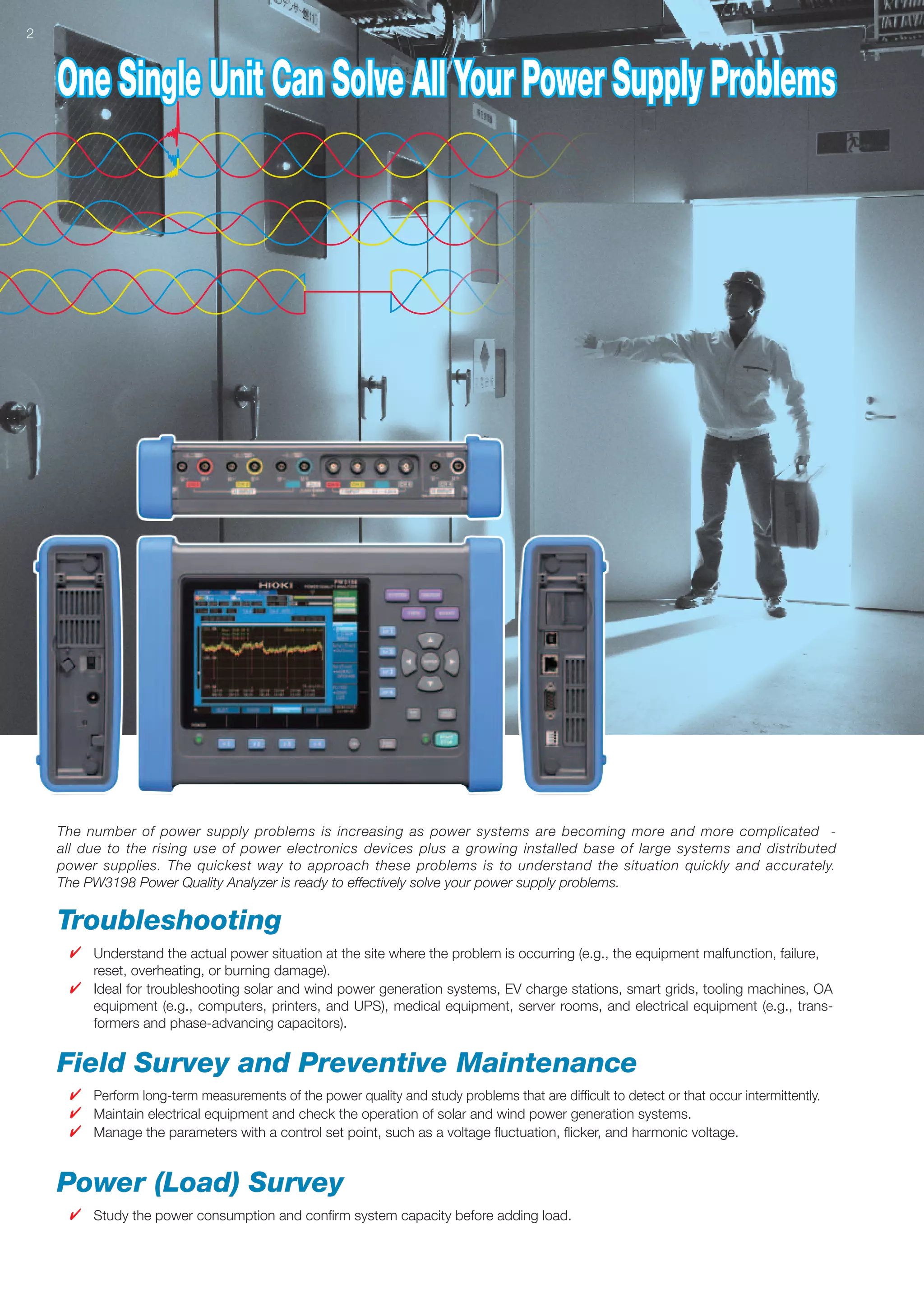 Hioki pw3198 power_quality_analyzer_datasheet | PDF