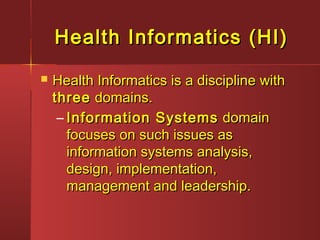 Introduction to Health Informatics | PPT