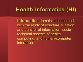 Introduction to Health Informatics | PPT