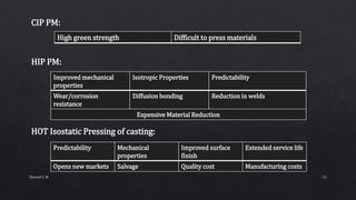 Casting & Forming through Hot Isostatic Press [HIP] | PPTX