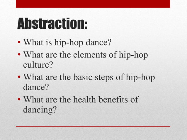 Hip hop dance | PPTX