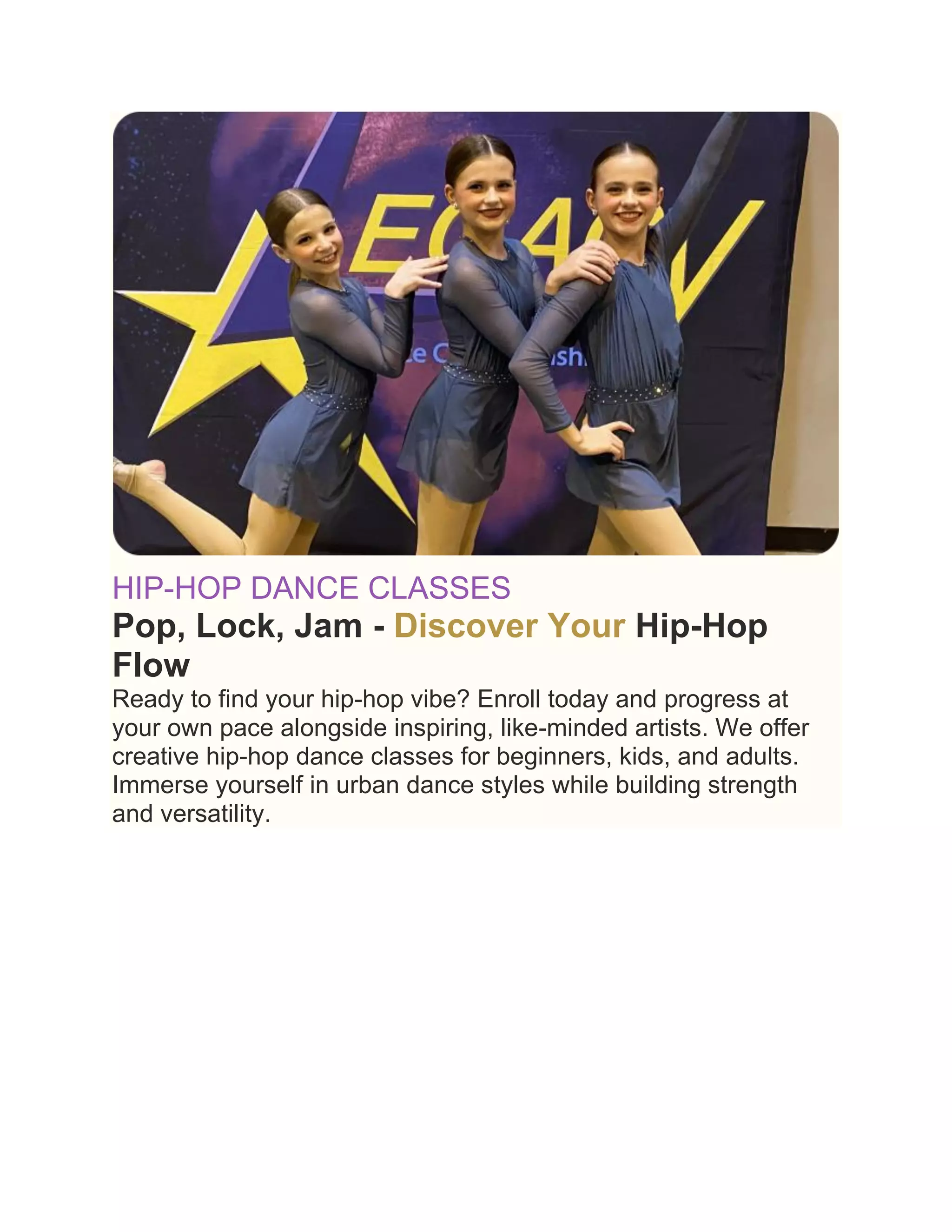Hip Hop Dance Classes: Groove and Move with Style | PDF