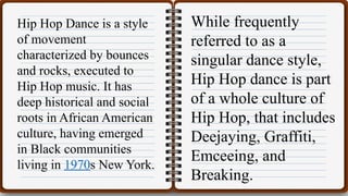 HIP-HOP DANCES, its history and development.pptx