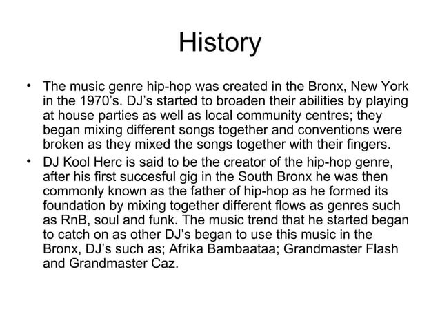 Hip hop music genre | PPT