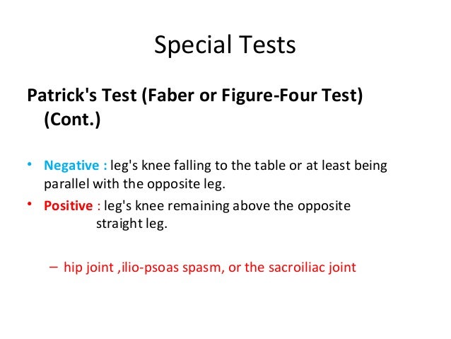 Sacral Faber Test