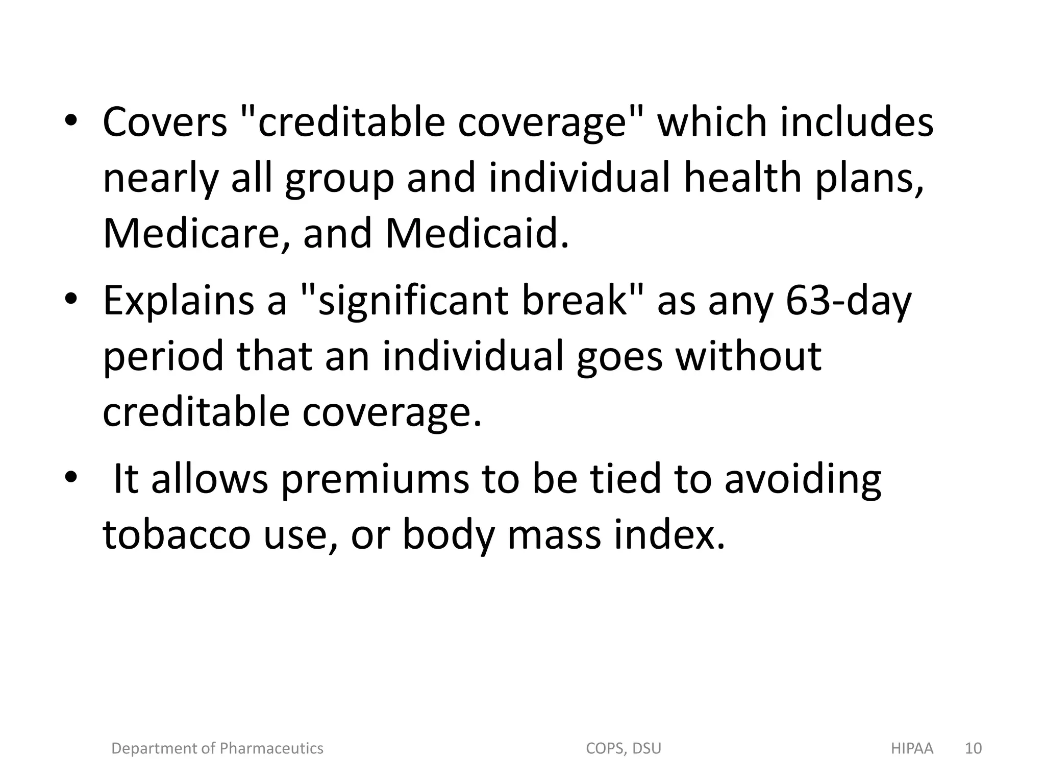 Health Insurance Portability & Accountability Act (HIPAA) | PPTX