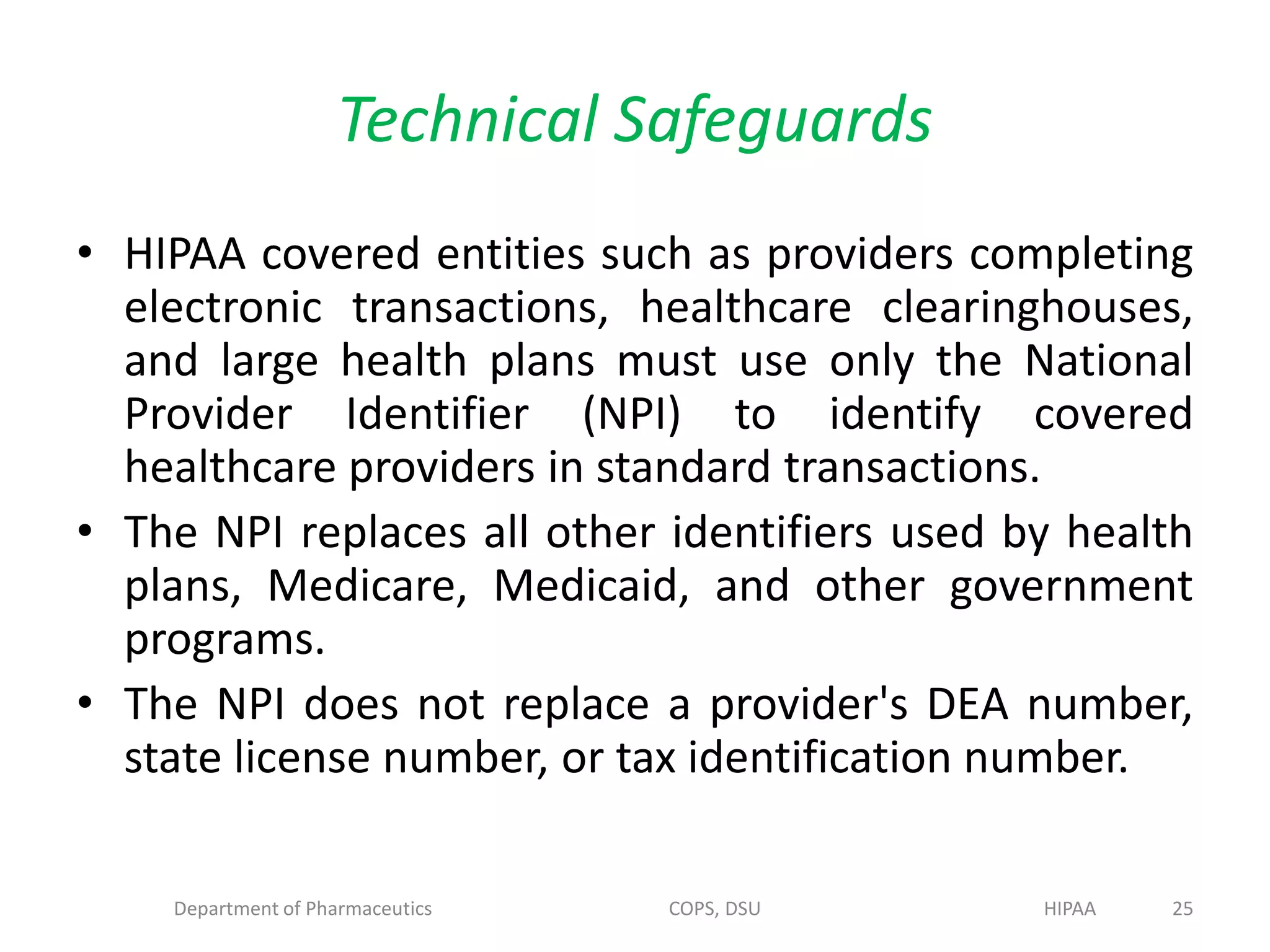 Health Insurance Portability & Accountability Act (HIPAA) | PPTX