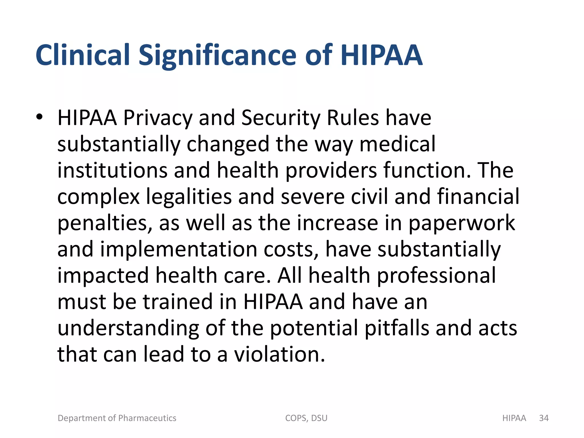 Health Insurance Portability & Accountability Act (HIPAA) | PPTX