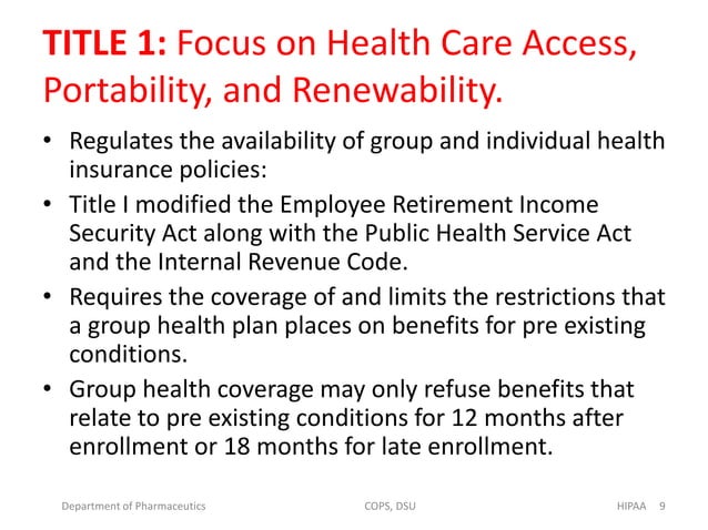 Health Insurance Portability & Accountability Act (HIPAA) Health Insurance Portability & Accountability Act (HIPAA)