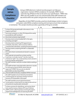 HIPAA Compliance Checklist | PDF