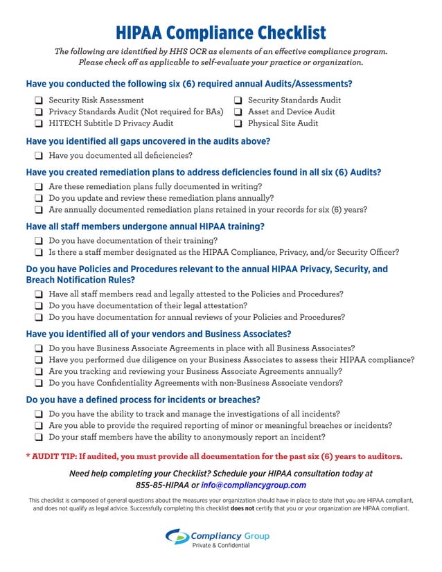 Hipaa journal-hipaa-compliance-checklist | PDF | Health Insurance | Insurance