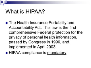 Health Insurance Portability and Accountability Act | PDF