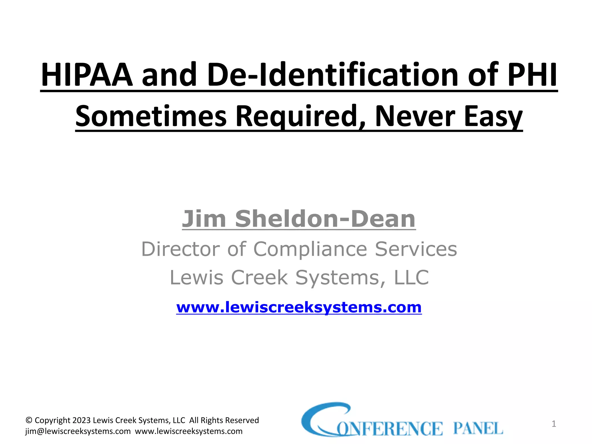 Safeguarding Personal Health Information: HIPAA Rules on De ...