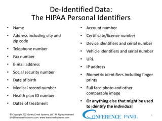 Safeguarding Personal Health Information: HIPAA Rules on De ...