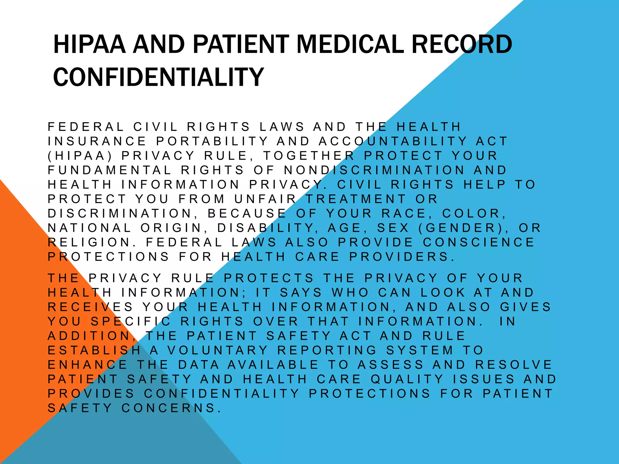 Hipaa and patient medical record confidentiality | PPT