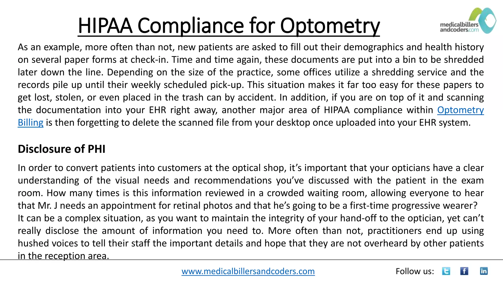 HIPAA Compliance for Optometry | PPT