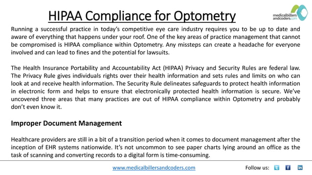 HIPAA Compliance for Optometry | PPT